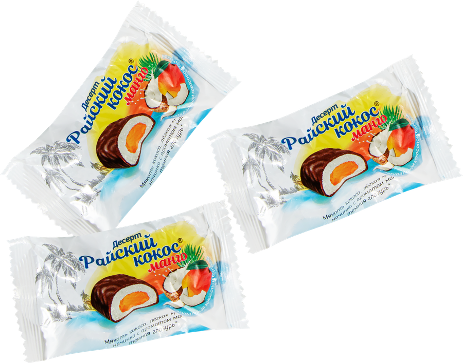 Конфеты КФ ПЕРМСКАЯ Райский кокос с начинкой, глазированные, весовые ...